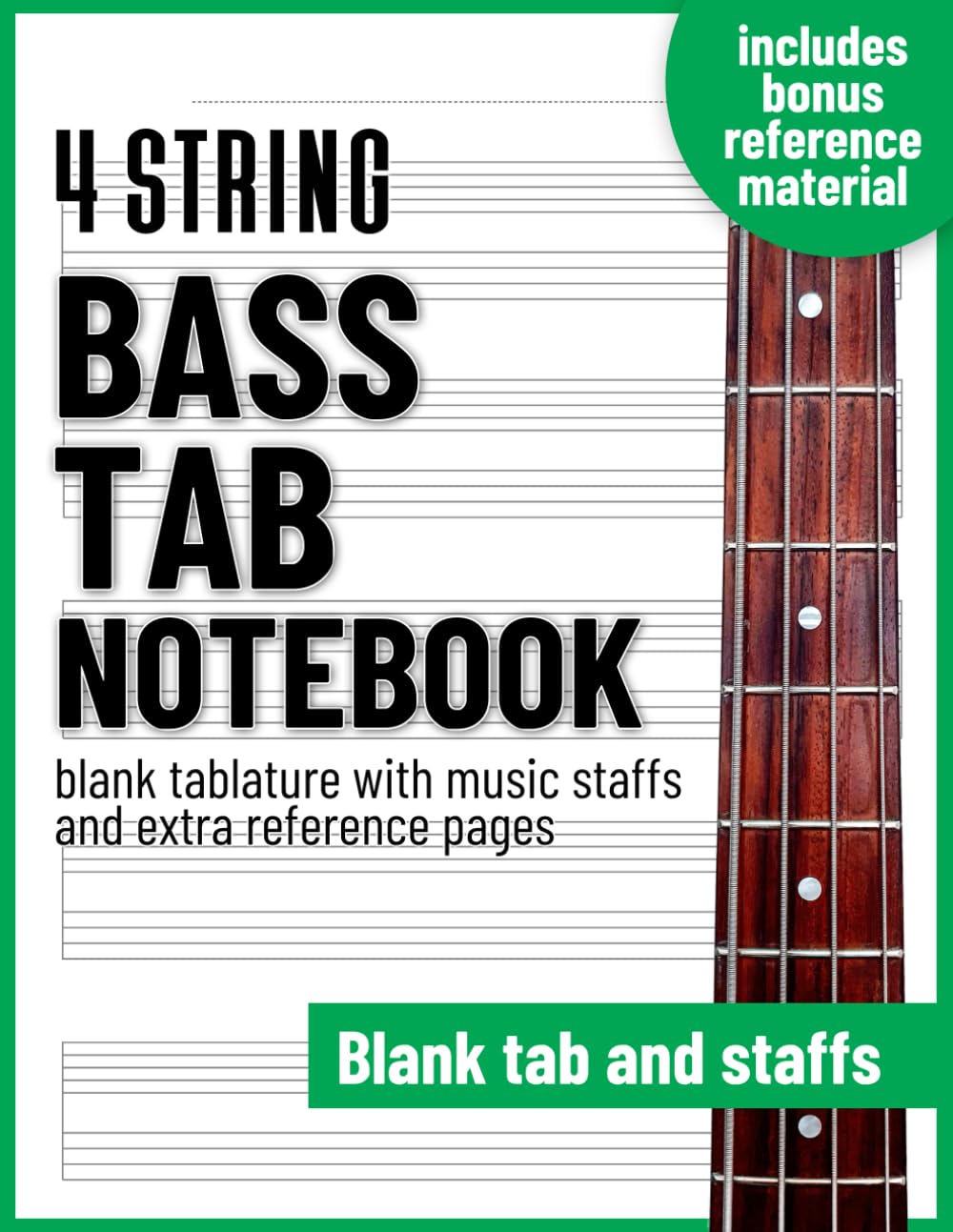 Amazon.com: Bass Guitar Tab notebook - 4 string blank tablature with ...
