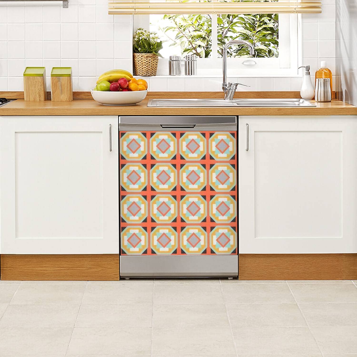 Snapklik.com : Dishwasher Magnet Cover Ceramic Tile Abstract Geometric ...