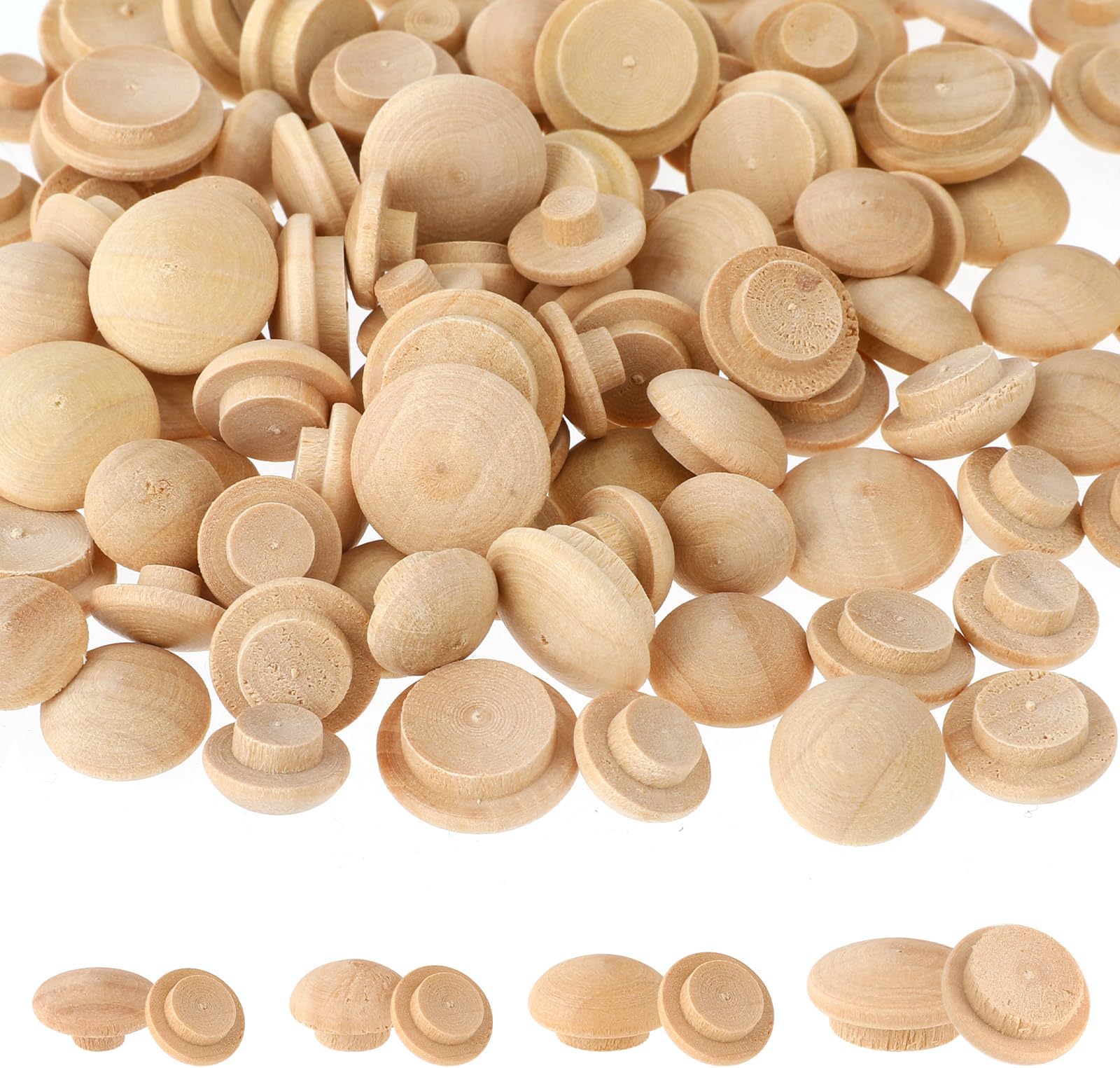 Amazon.com: 120 Pieces Wood Plugs for Screw Holes 4 Sizes 5 8 10 13MM ...