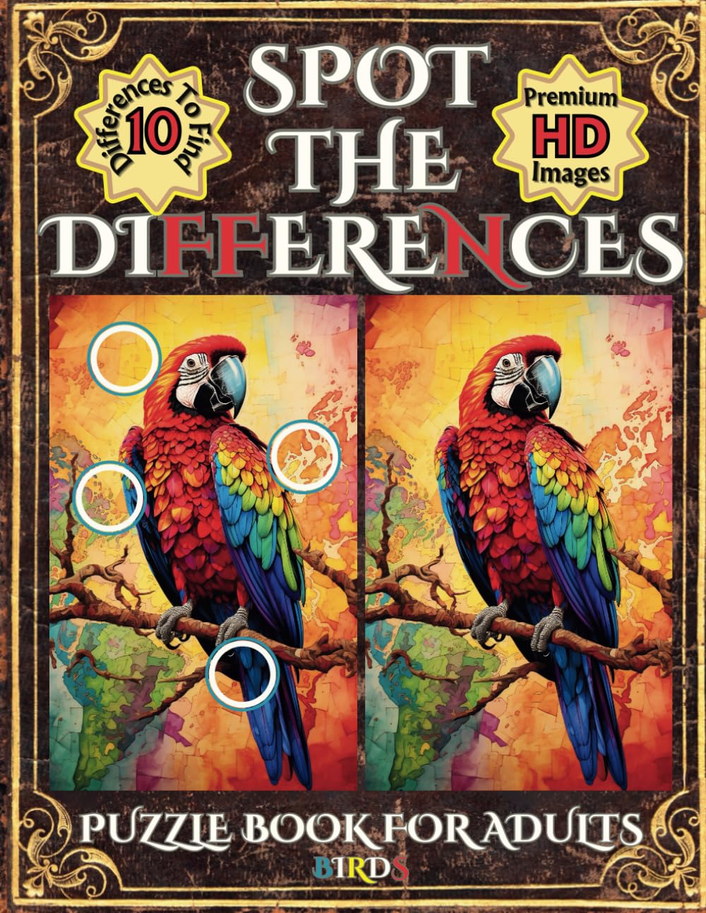 Amazon.com: Spot The Difference Puzzle Book for Adults: High Quality Pictures of Birds, Large ...
