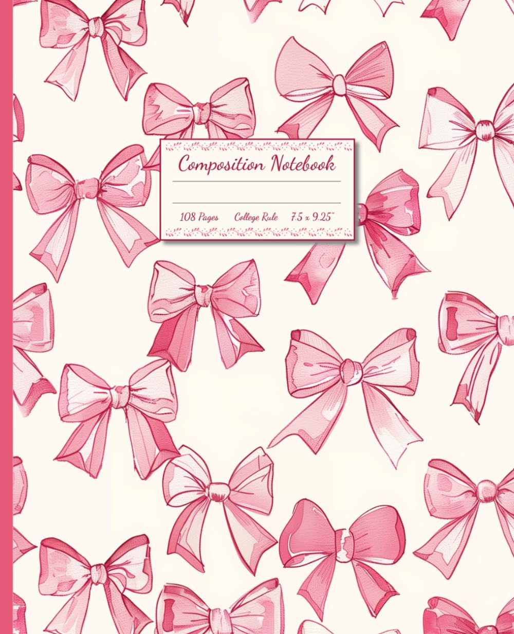 Amazon.com: Pink Bow Composition Notebook: Preppy Coquette Aesthetic ...