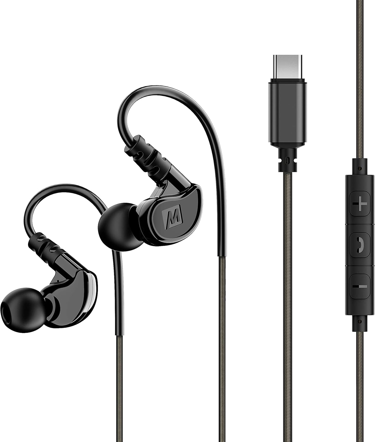Amazon.com: MEE audio M6 Sport USB-C Wired Earbuds with Memory Wire ...