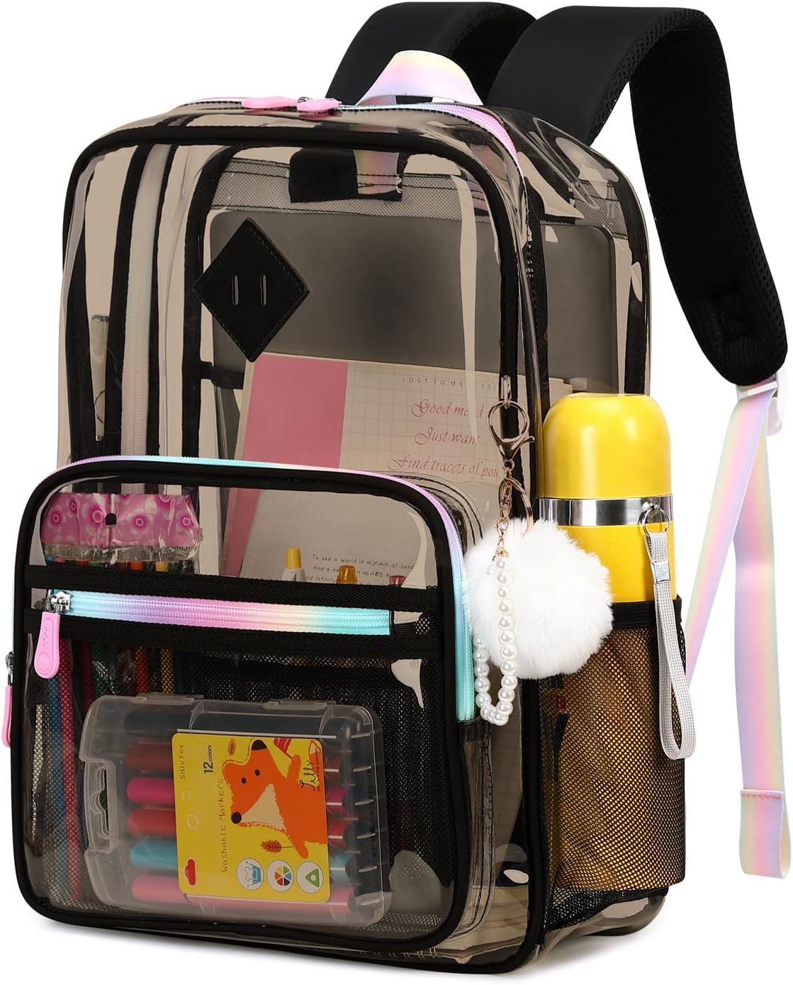 Amazon.com | MUSEVOS Clear Backpack Heavy Duty Transparent Backpack for ...