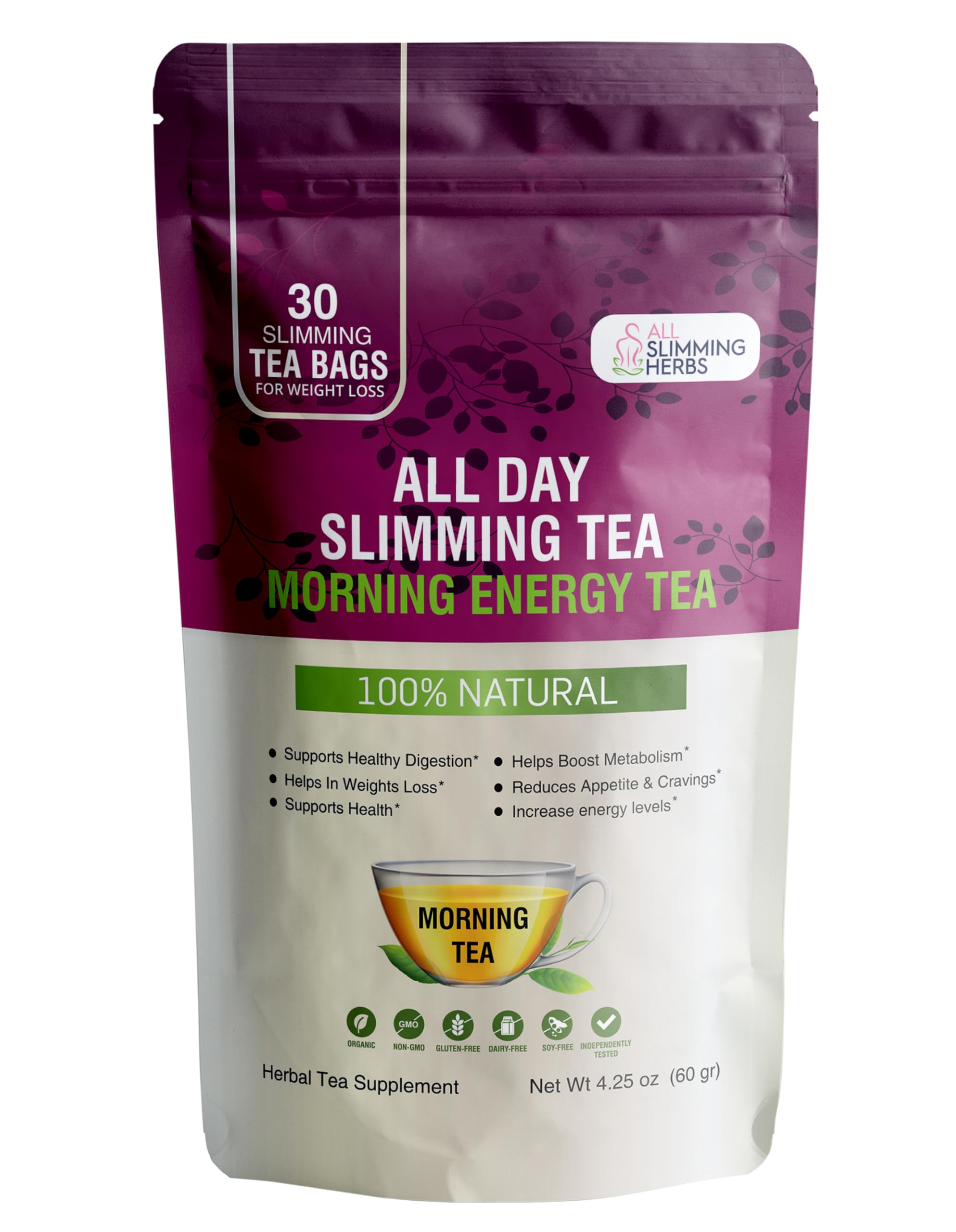 Amazon.com : All Day Slimming Tea For Daytime - 30 Days Supply - Boosts ...