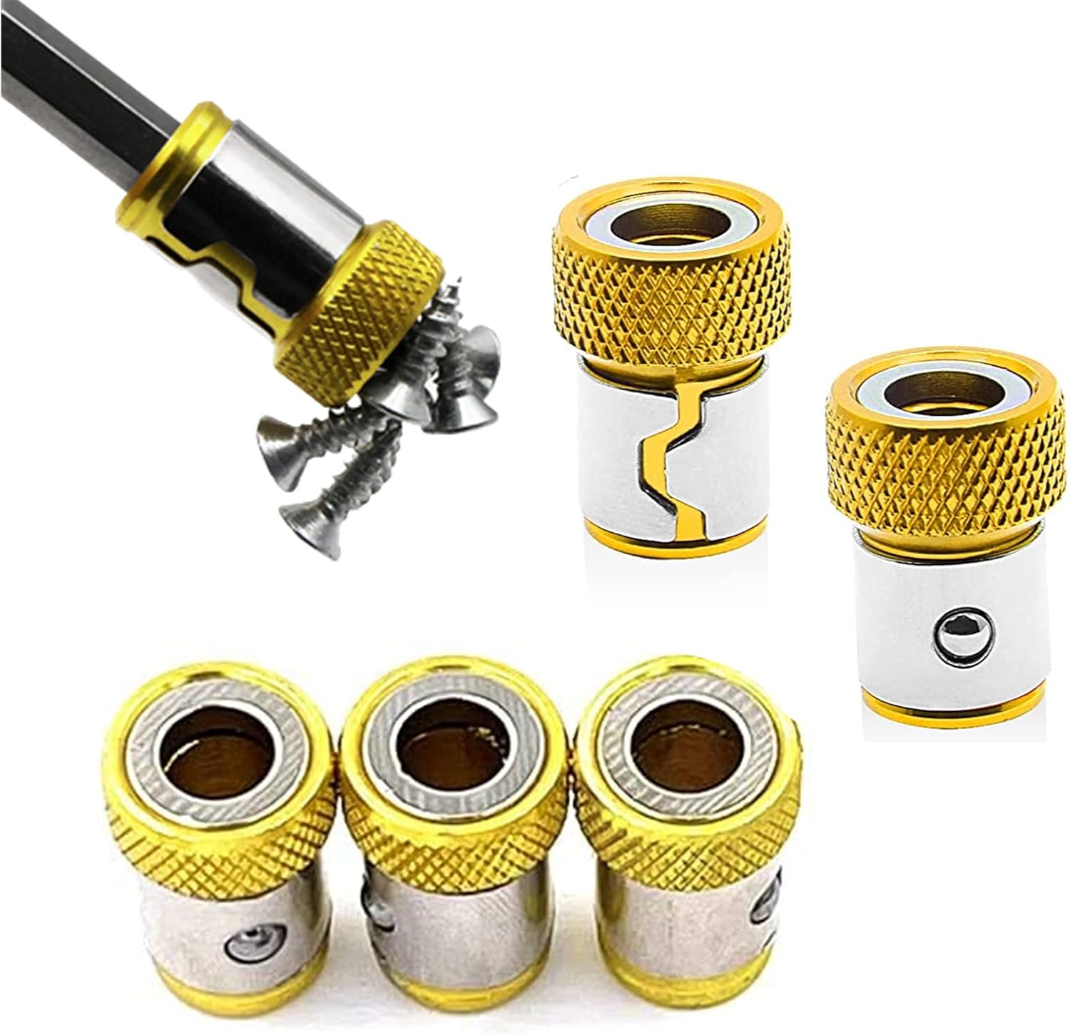 10Pcs Magnetic Screw Ring Bit, Metal Mini Bit Magnetizer Ring Screw ...