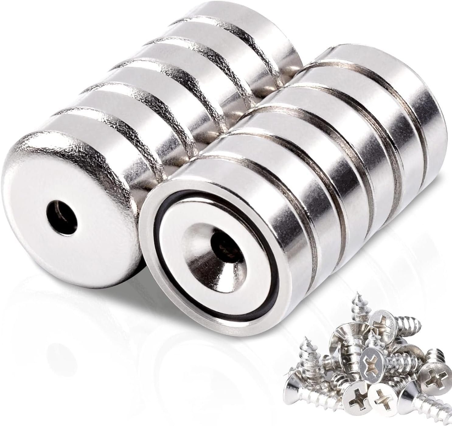 12 Pcs Super Strong Neodymium Magnets with Round Base and Holes, 16mm ...