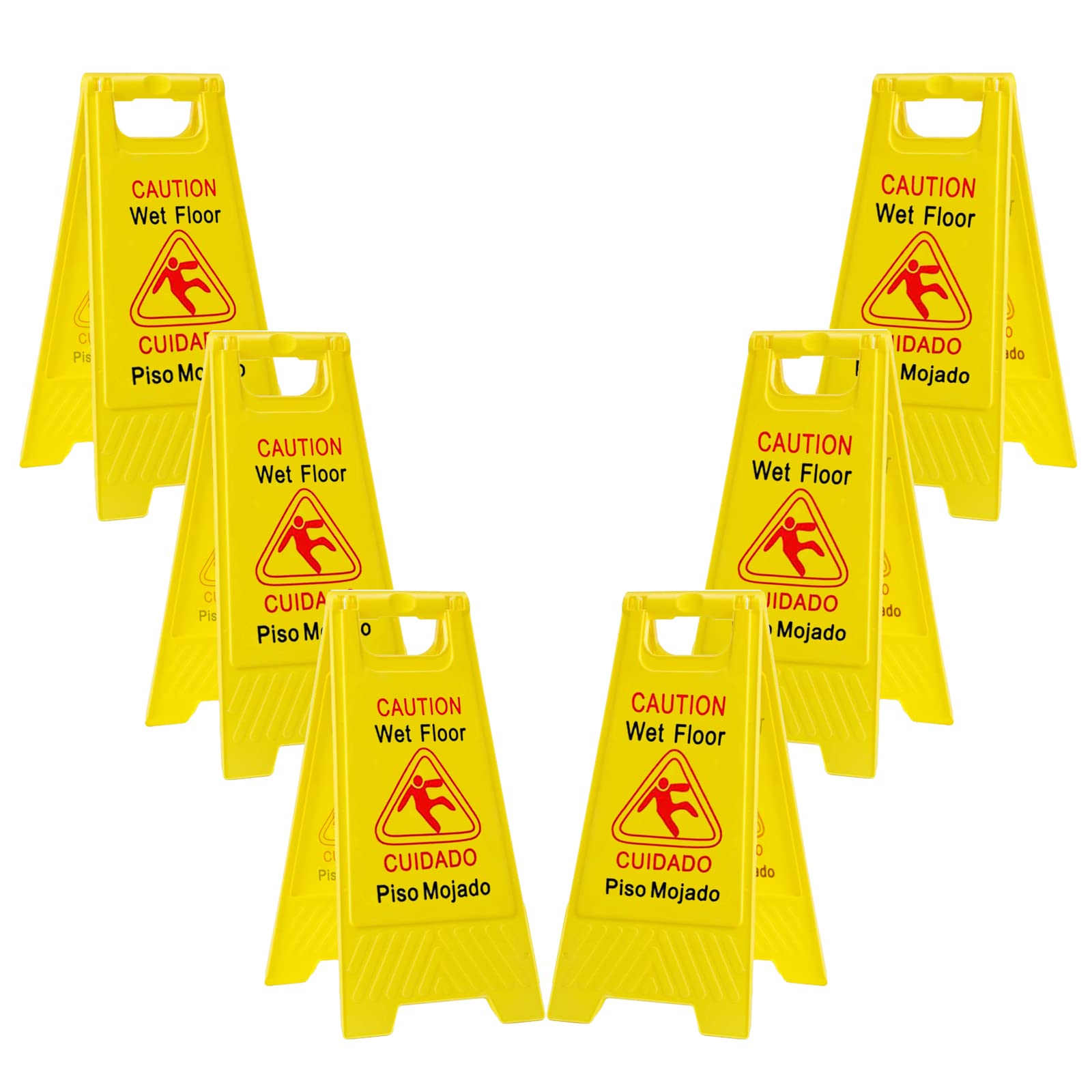 Snapklik.com : 6-Pack Caution Wet Floor Signs Foldable Sturdy Double ...