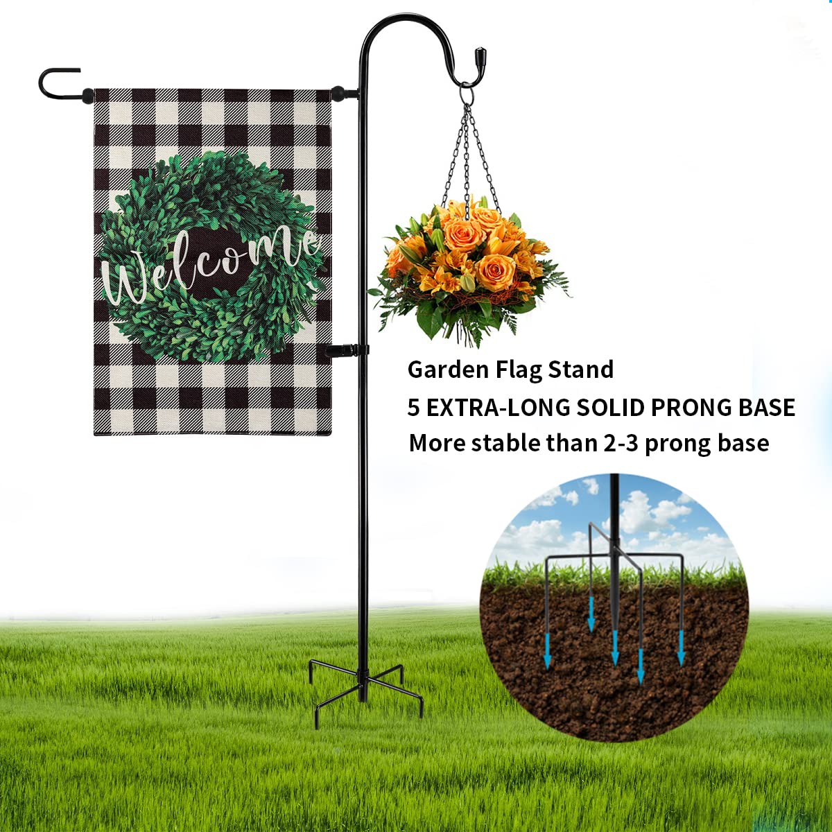 Large Decorative Flag Stands Outdoor Garden Flagpole Metal Yard Flag