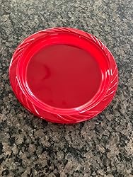Amazon.com: Munfix 100 Red Plastic Plates Set - 9 Inch Plastic Dinner ...