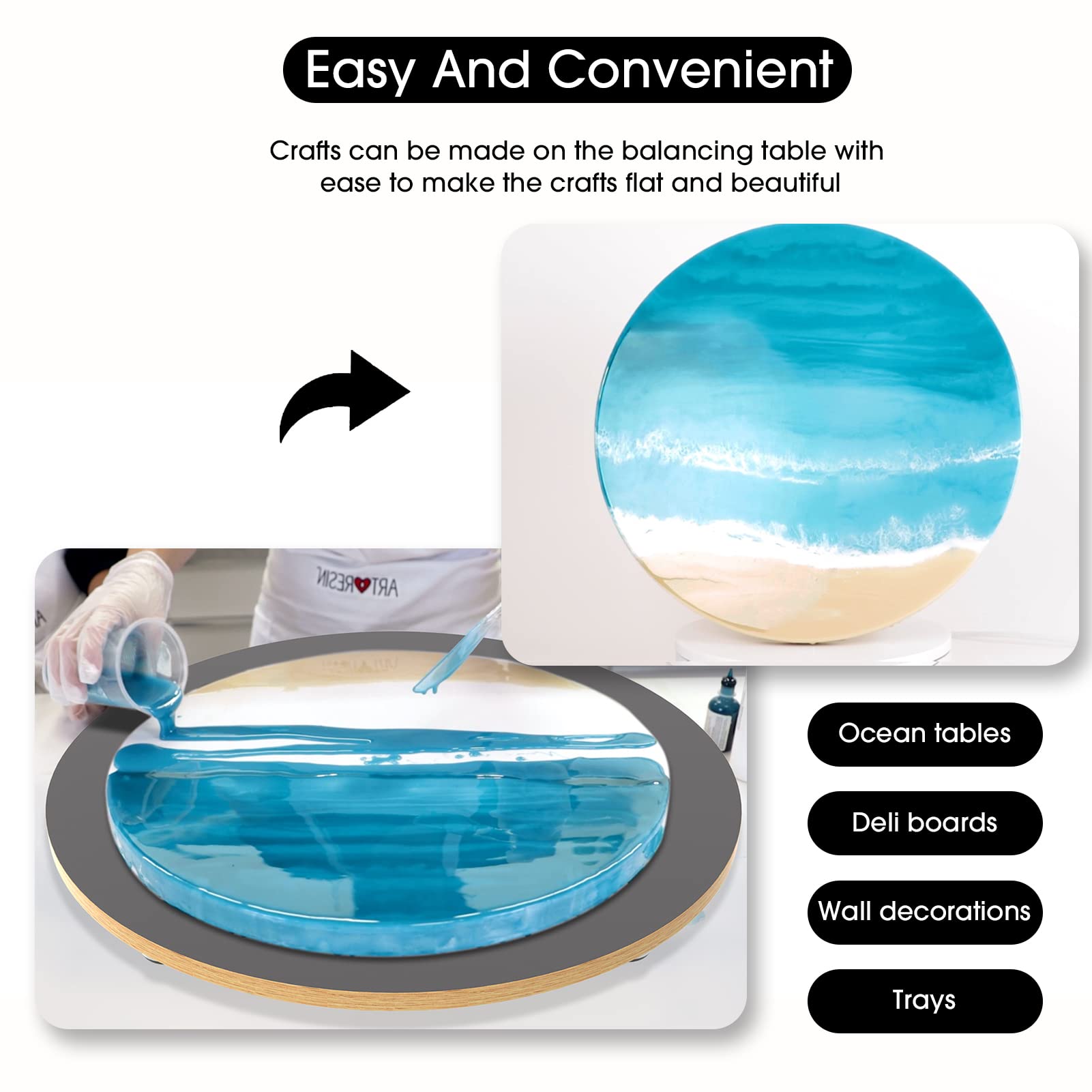 Snapklik.com : Leveling Table For Large Resin Molds, 20 Round ...