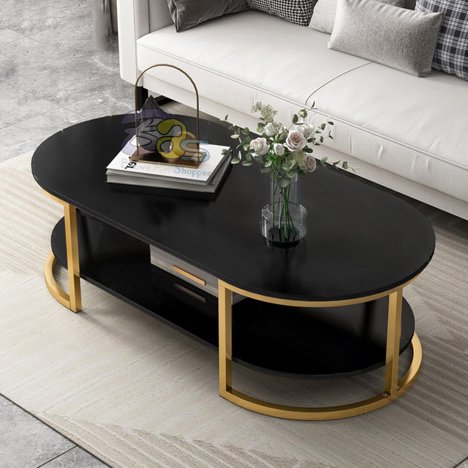Brown Art SHOPPEE 2 Tier Center Table Coffee Table Living Room Sofa