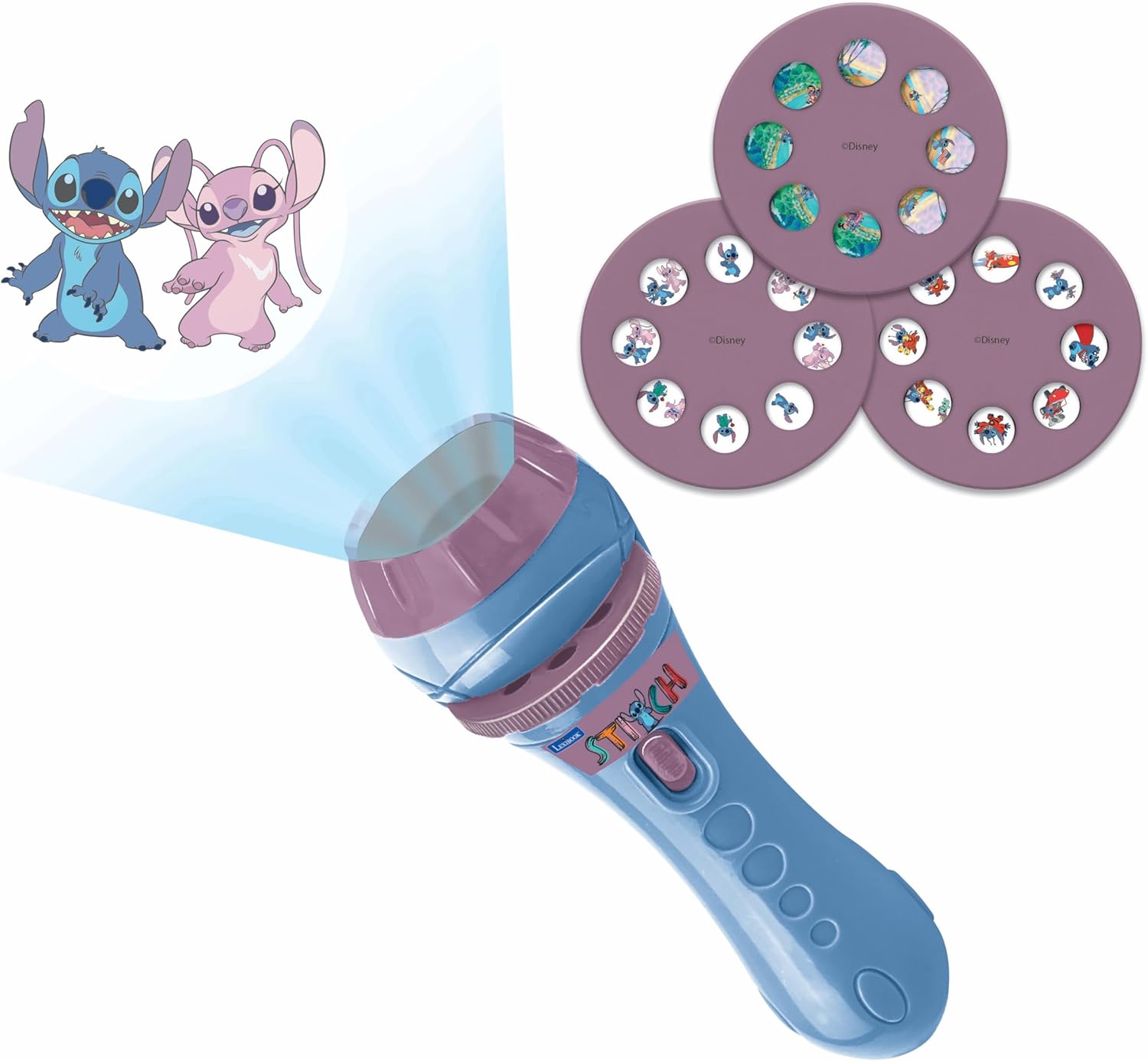 Lexibook LTC050D Disney Stitch, Torch Light and Projector with 3 Discs ...