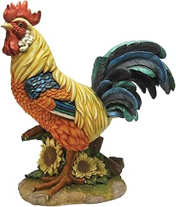 Amazon.com : Design Toscano Who's Minding The Hen House? Garden Rooster ...
