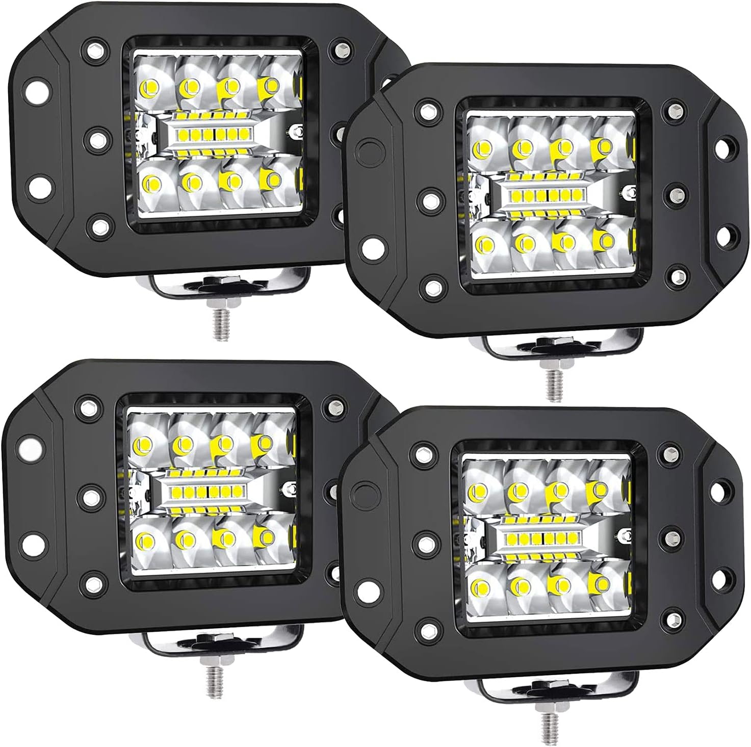 Amazon.com: Flush Mount LED Light Pods, ELELION 4 Inch 42W Side Shooter ...
