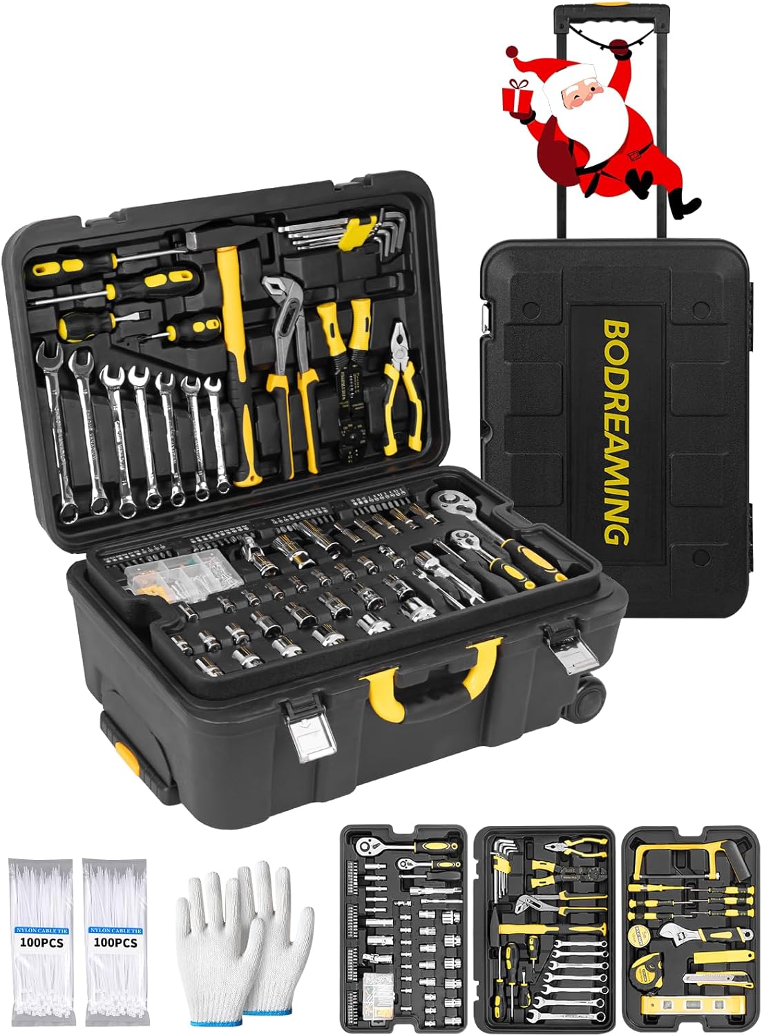 318 Pcs Tool Set, Tool Kit with Wheels, Hand Tool Set,Home Repair Tool ...