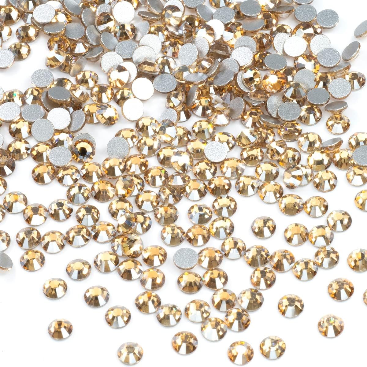 Amazon.com: 2880pcs SS10 2.8mm Champagne Golden Flatback Rhinestones ...