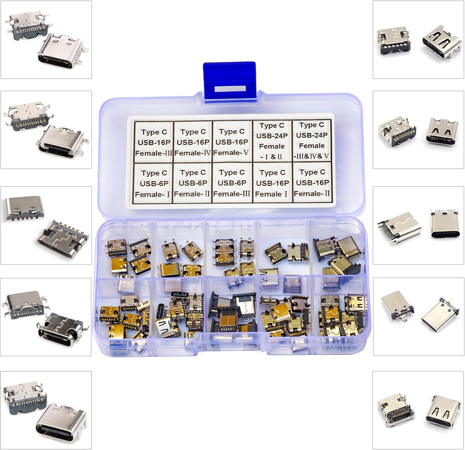 Amazon.com: JTSINERU Type-C 3.1 PCB Mount Connector Assortment Kit, USB ...