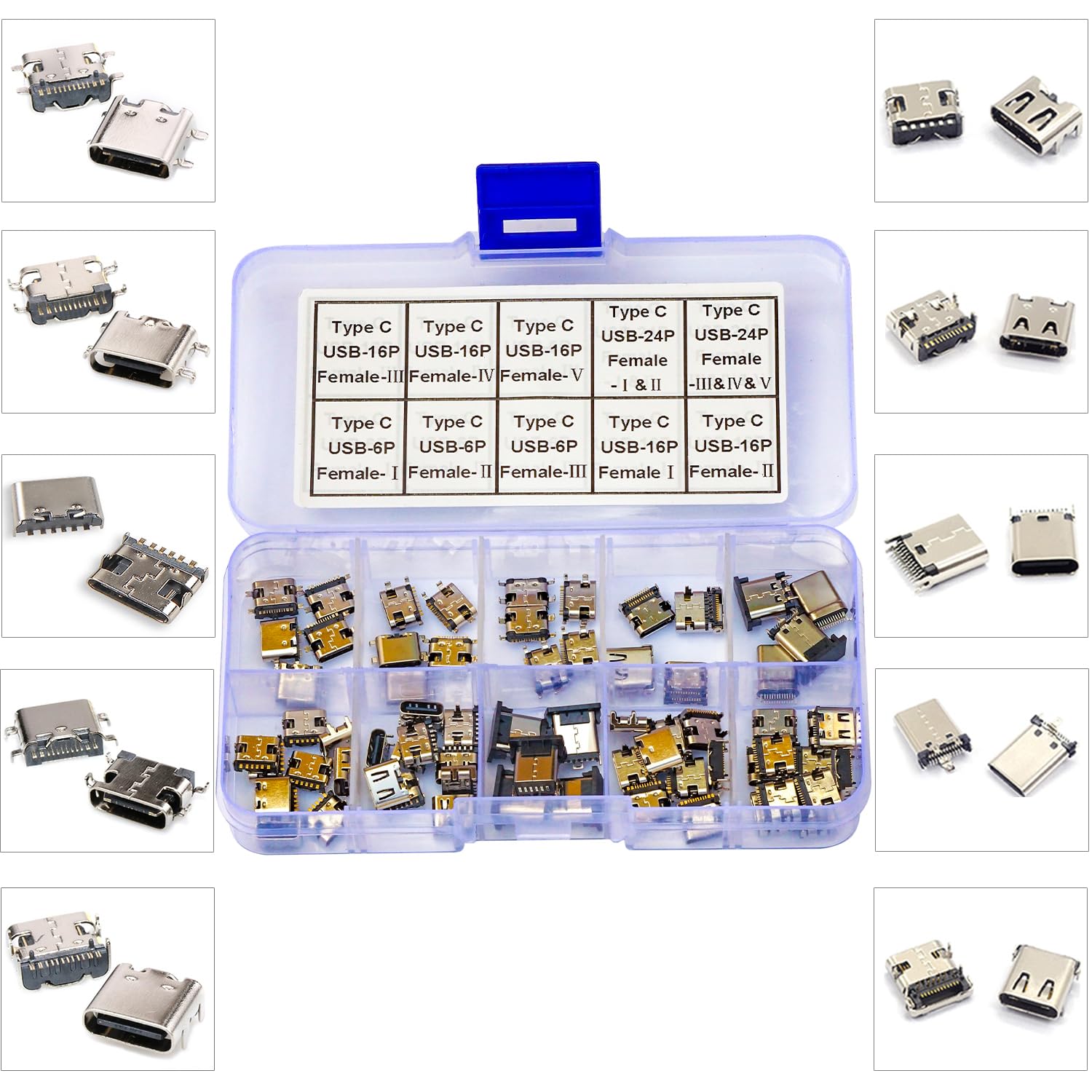 Amazon.com: Kidisoii Type-C 3.1 PCB Mount Connector Assortment Kit ...