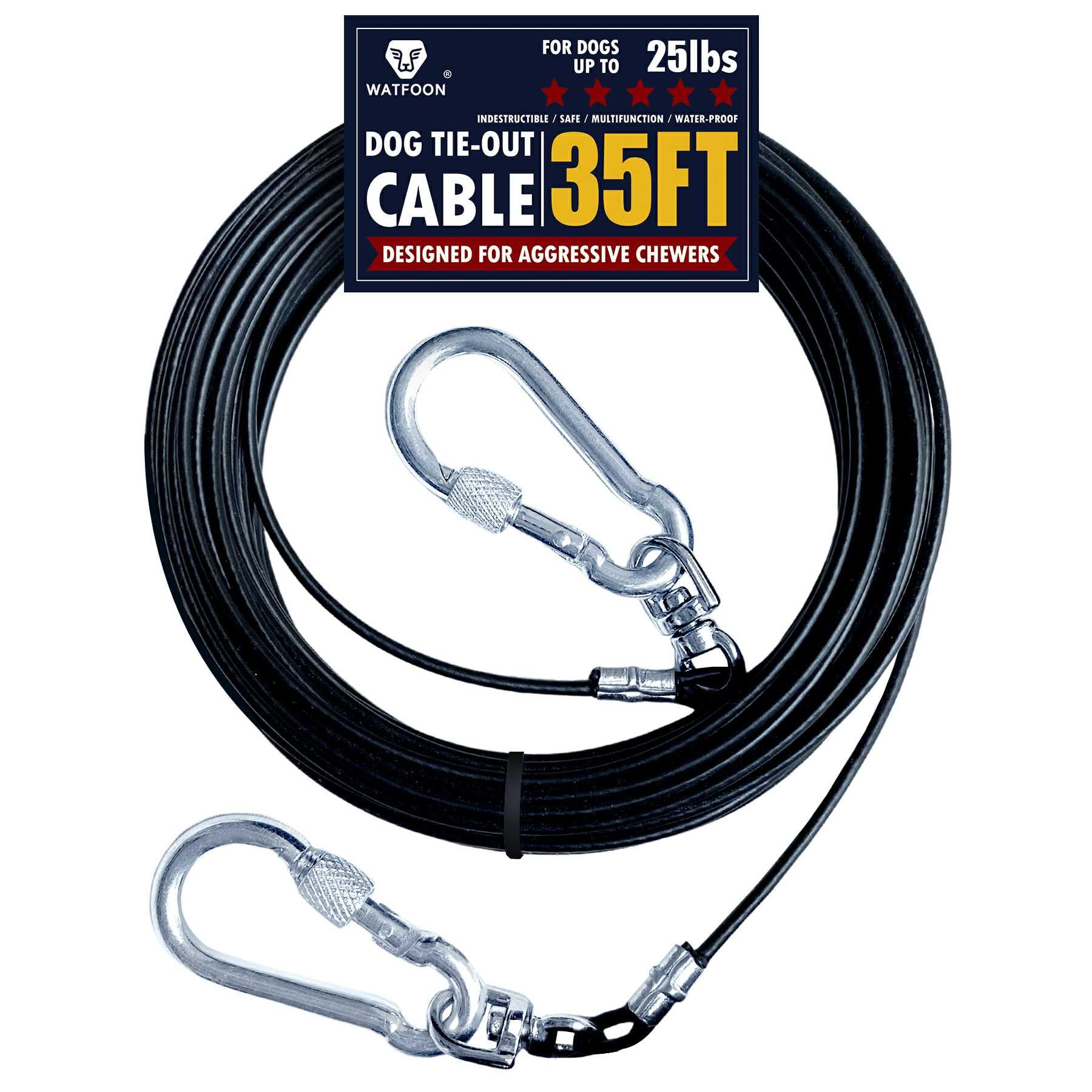 Amazon.com : Dog Tie Out Cable 35 Feet- Pets Lead for Small Dogs Puppy ...
