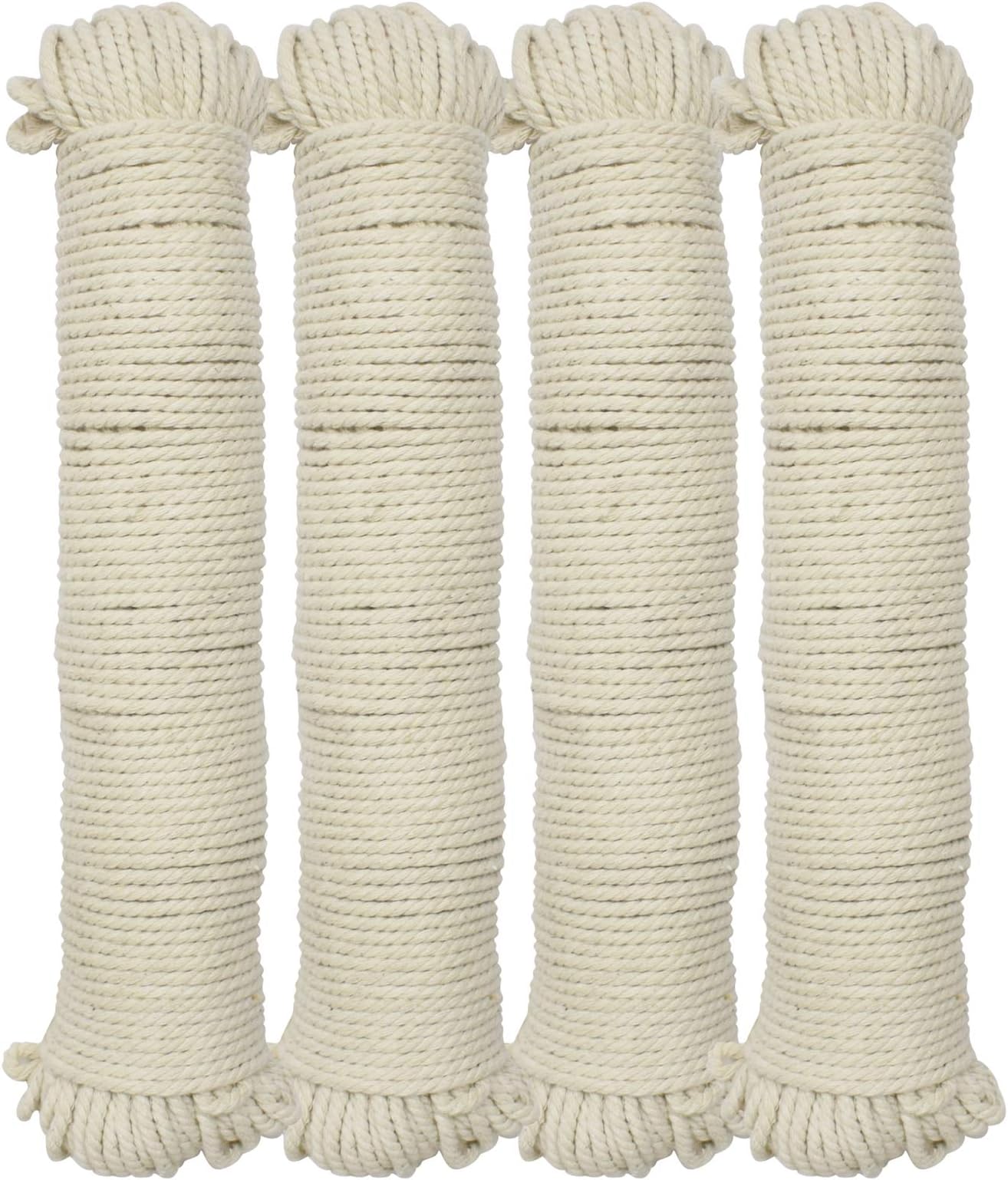 BOBBINY | Single Strand Cotton Macrame Cord Thread Rope for Crafts ...