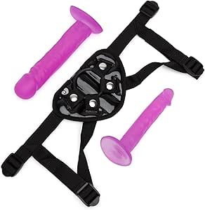 Lovehoney Strap On Dildo Harness Kit - 2 Realistic Strap On Dildos for Pegging - 6 Inch & 8 Inch ...