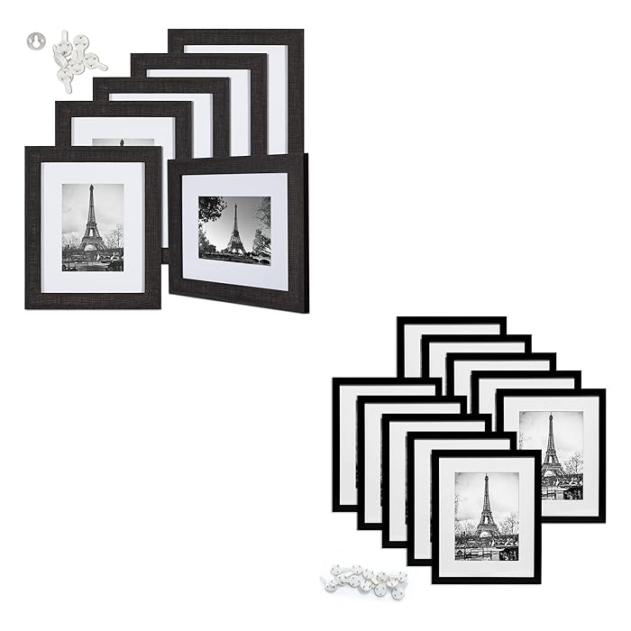 Buy upsimples 10 Pack 8x10 Picture Frame Black for Wall Display Plus 6 ...