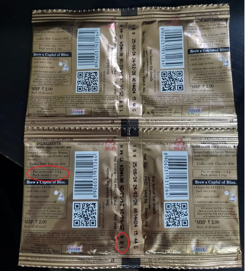 Levista Strong Sachet 1.5gm Pouch [Pack of 144] - : Amazon.in: Grocery ...