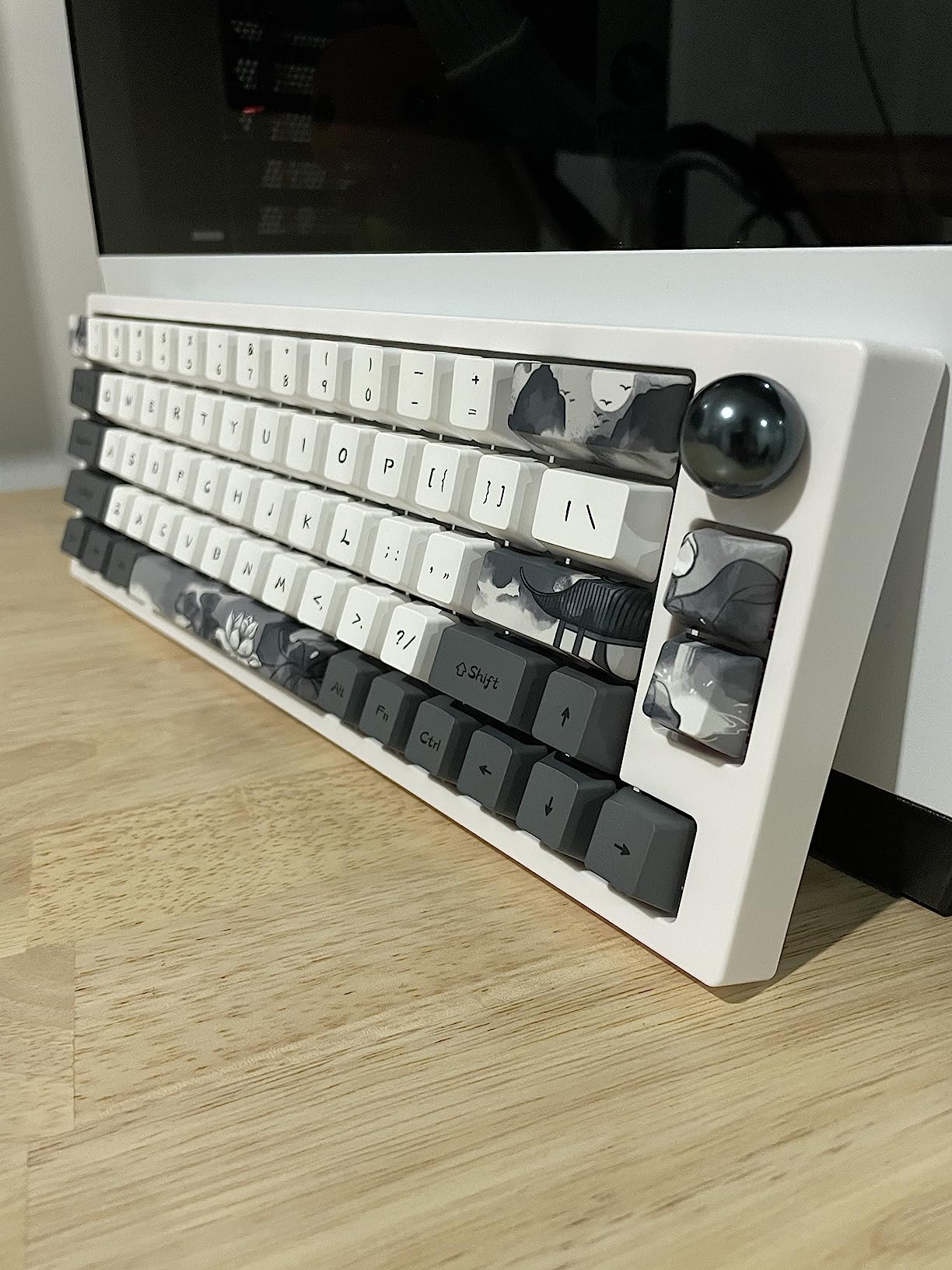 MOLGRIA Ink Lotus Keycaps, 140 Set Custom Keycaps for Gaming Keyboard ...