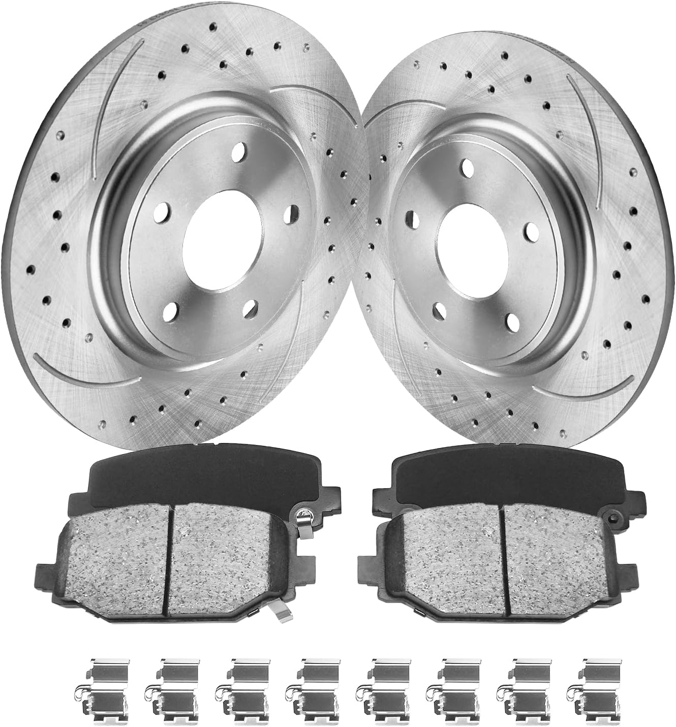 Amazon.com: Anpulsero Brake Pads And Rotors Kit Rear Compatible with ...