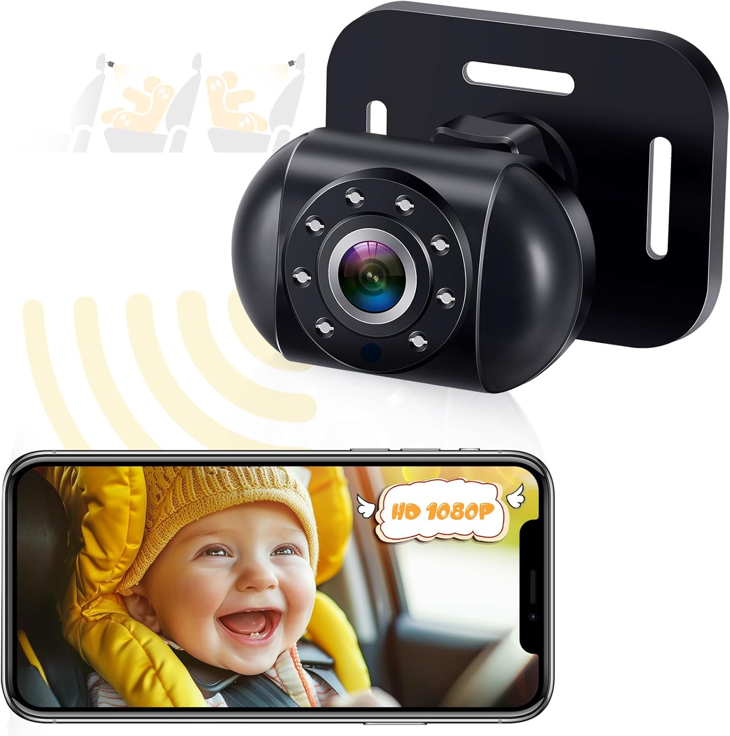 Amazon.com : WZBB Baby Car Camera Wireless: Battery Powered Easy ...