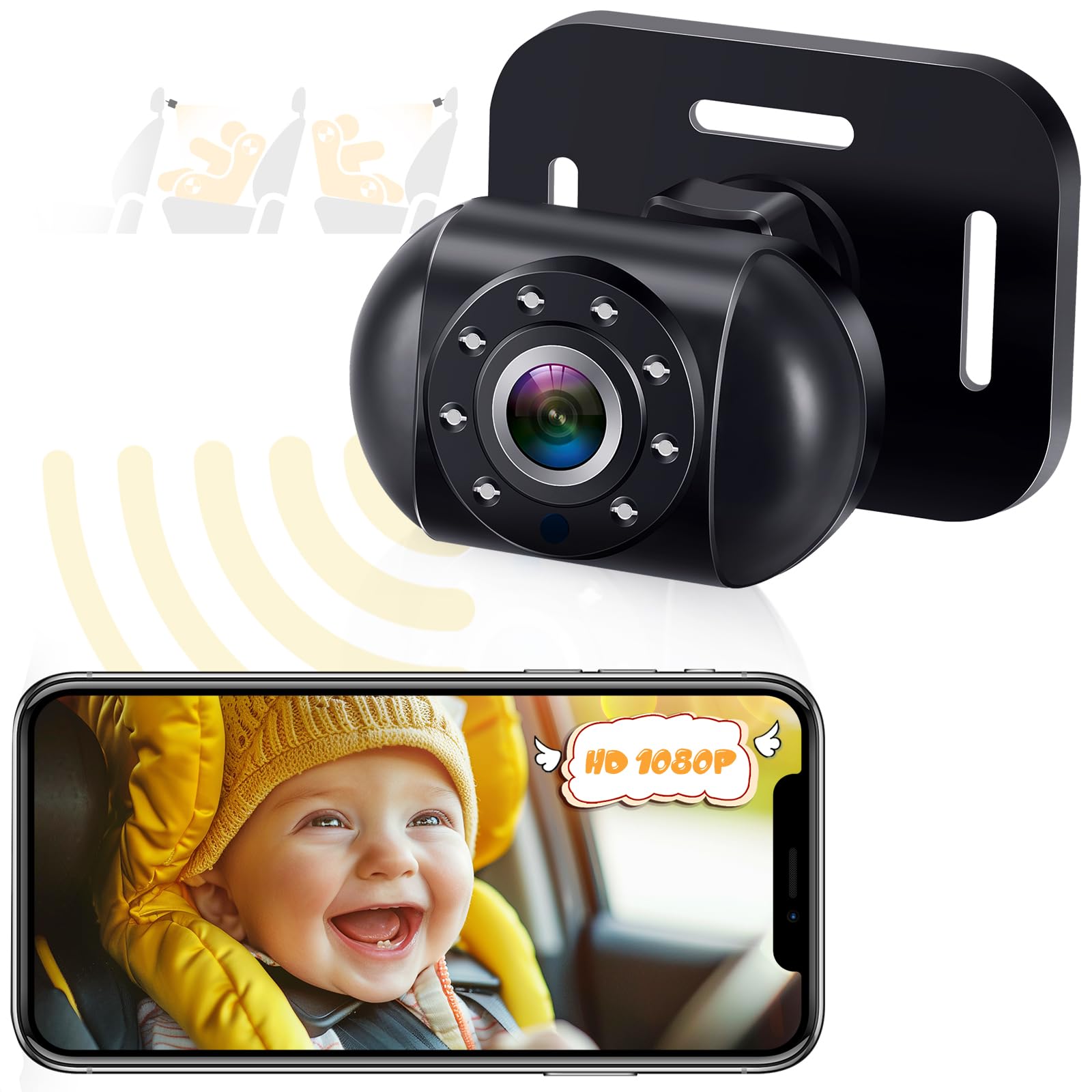 Amazon.com: WZBB Baby Car Camera Wireless: Battery Powered Easy Install ...