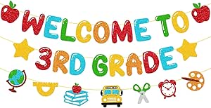 Amazon.com: Welcome to 3rd Grade Banner Happy First Day of School ...