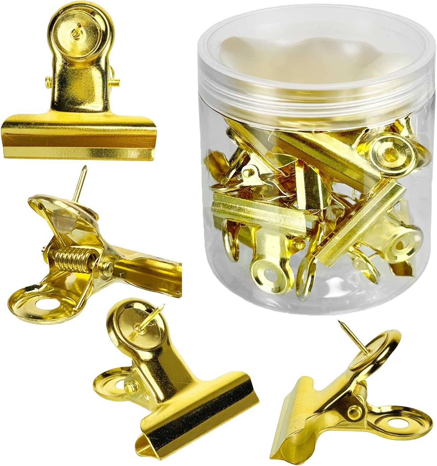 Amazon.com: MCSDFN 20 Pcs Gold Push Pin Clips, Metal Thumb Tacks with ...
