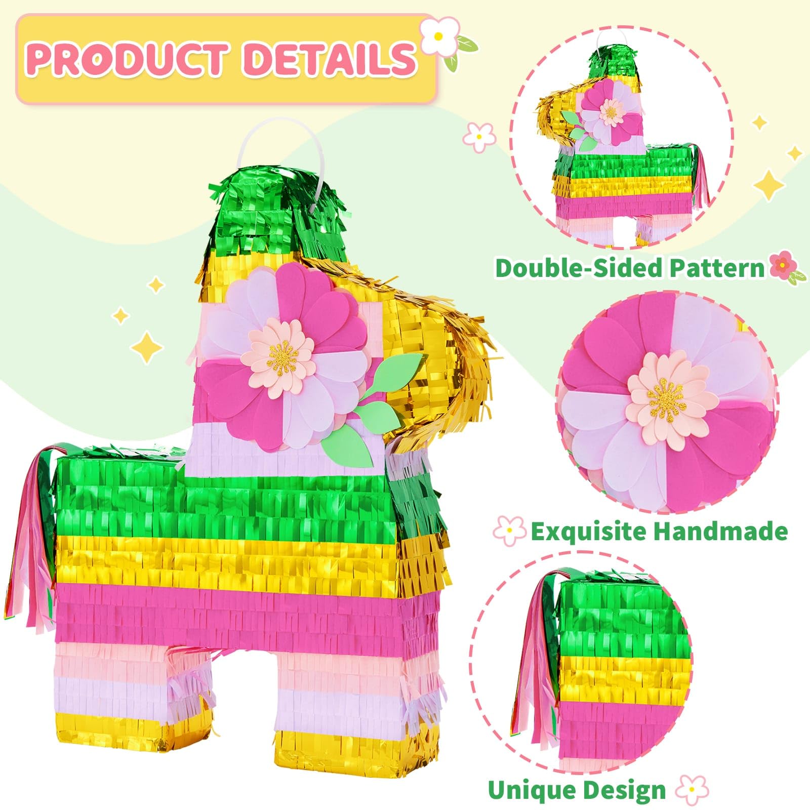Snapklik.com : WERNNSAI Hawaiian Donkey Pinata - Rainbow Donkey Pinata ...