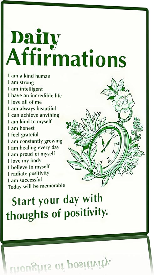 Amazon.com : Daily Positive Affirmations Posters Inspirational Metal ...