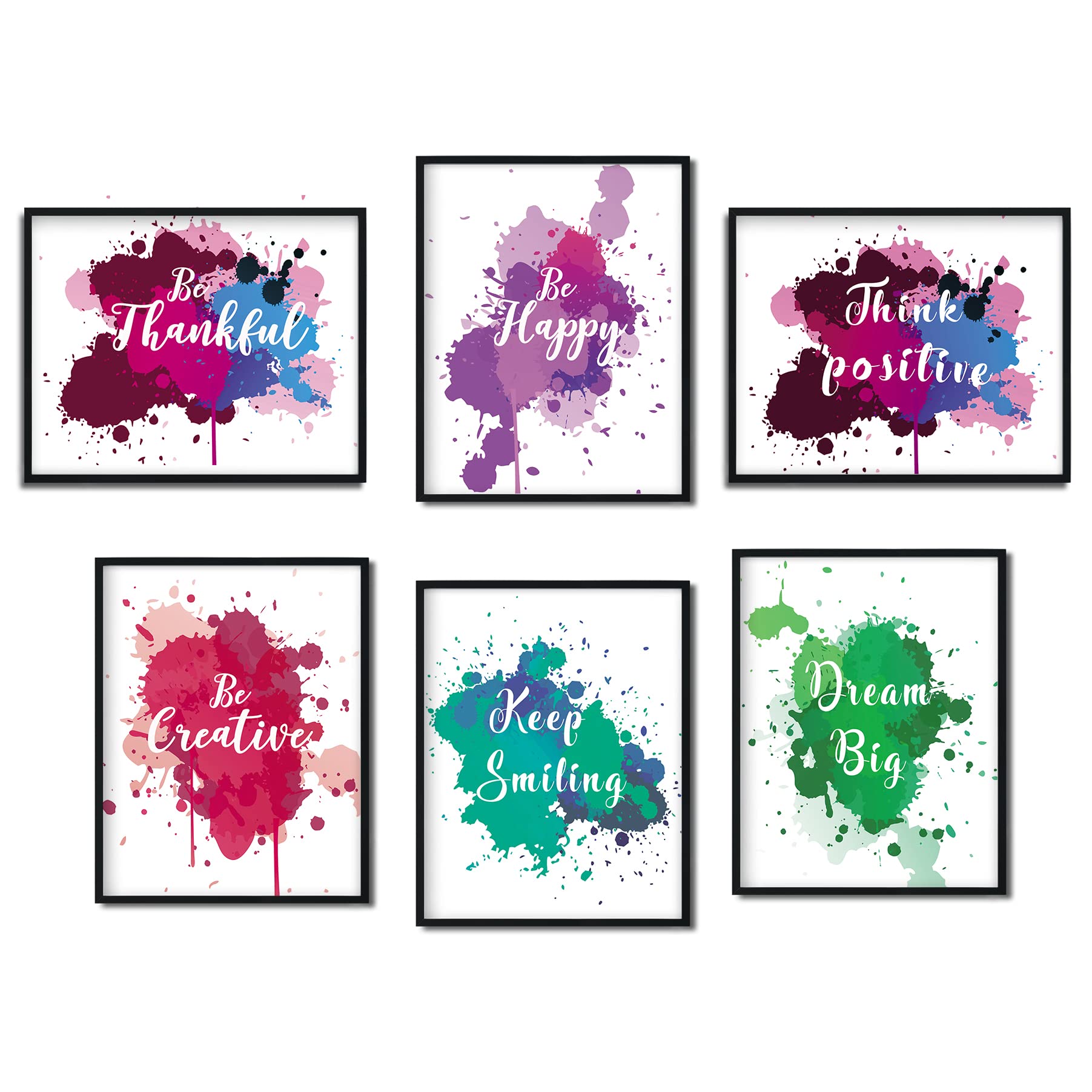 Watercolor Inspirational Quotes Wall Art - Posters for Office Classroom ...