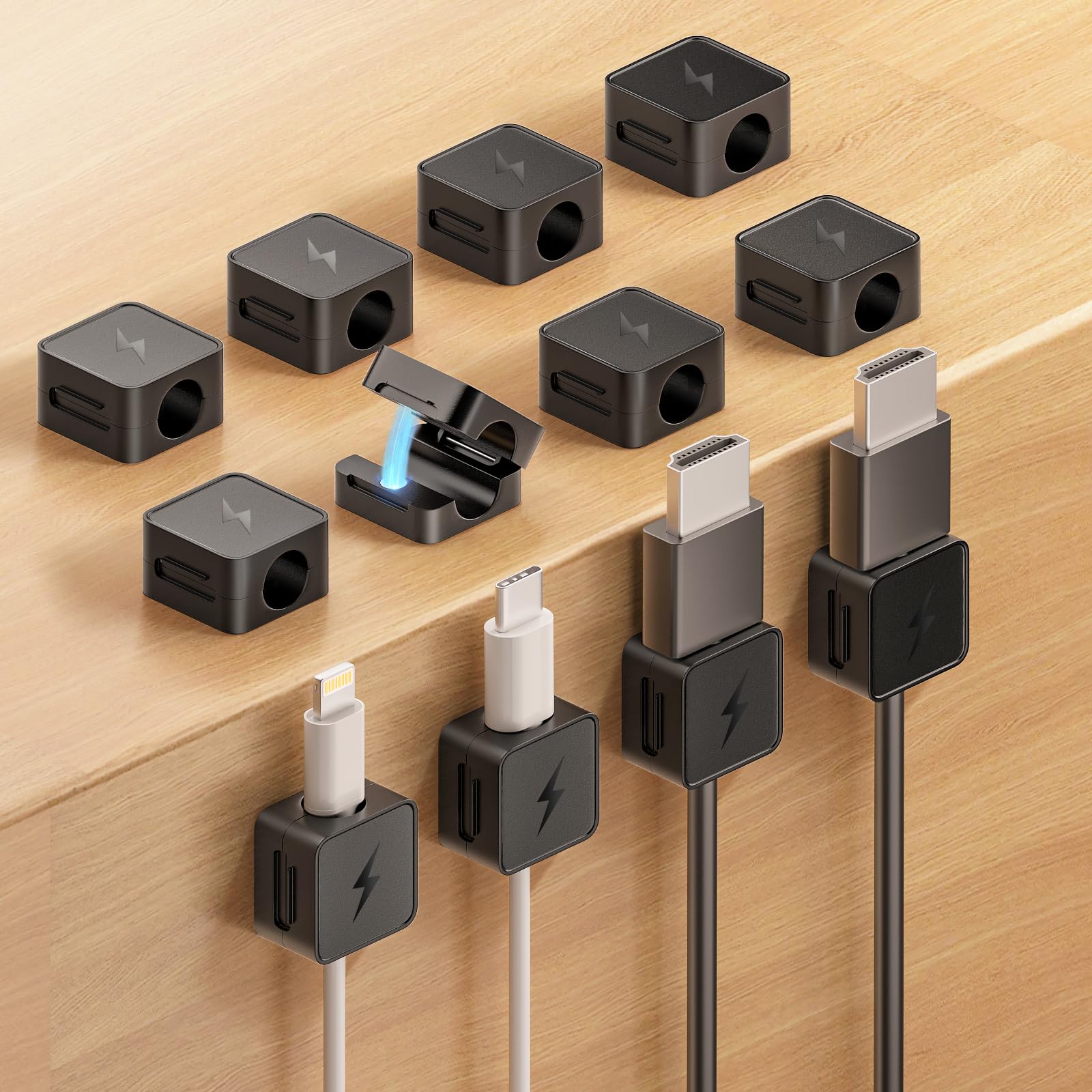 Amazon.com: 12 Pack Magnetic Cable Clips, Phone Cord Holder for ...