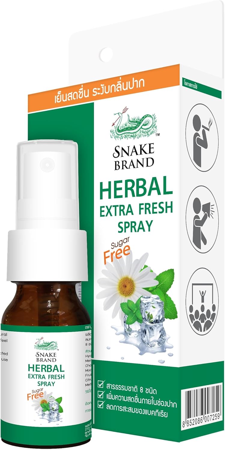 Amazon.com: SNAKE BRAND Herbal Throat Spray Chamomile Mint Extract ...