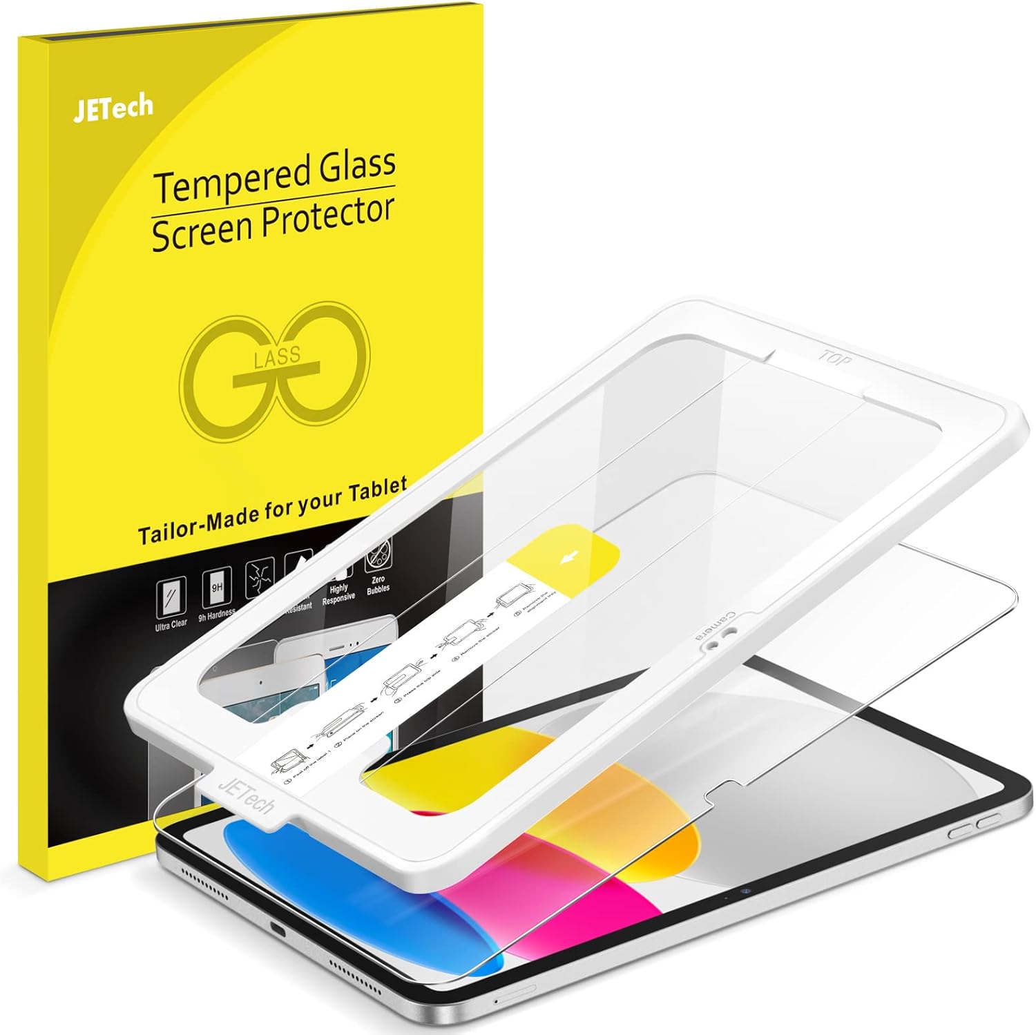 Amazon.com: JETech One Touch Install Screen Protector for iPad 10 (10.9 ...