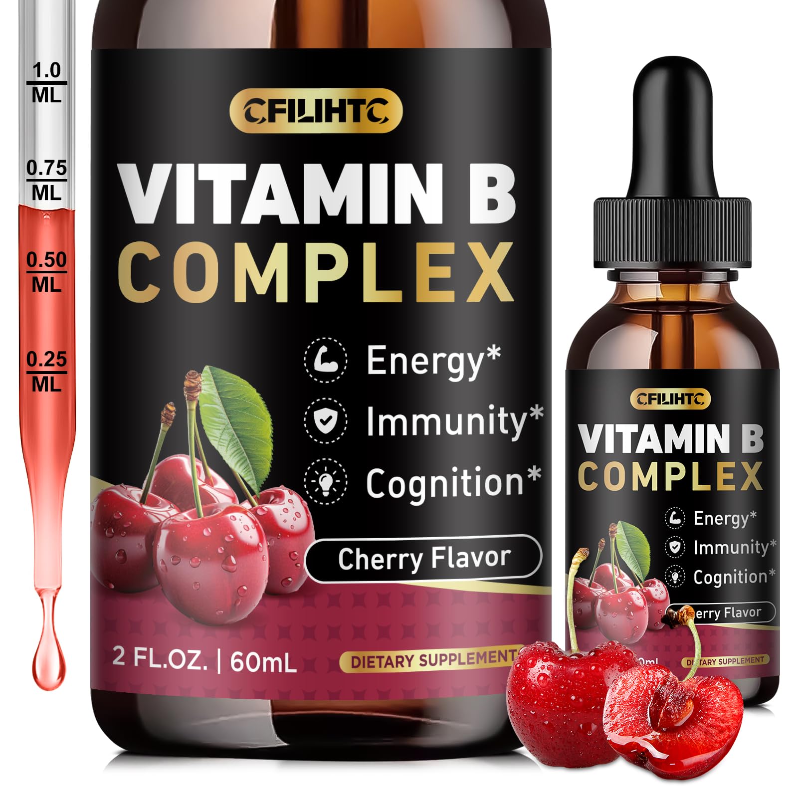 Amazon.com: CFILIHTC Vitamin B Complex Liquid Drops, B Vitamins Complex ...