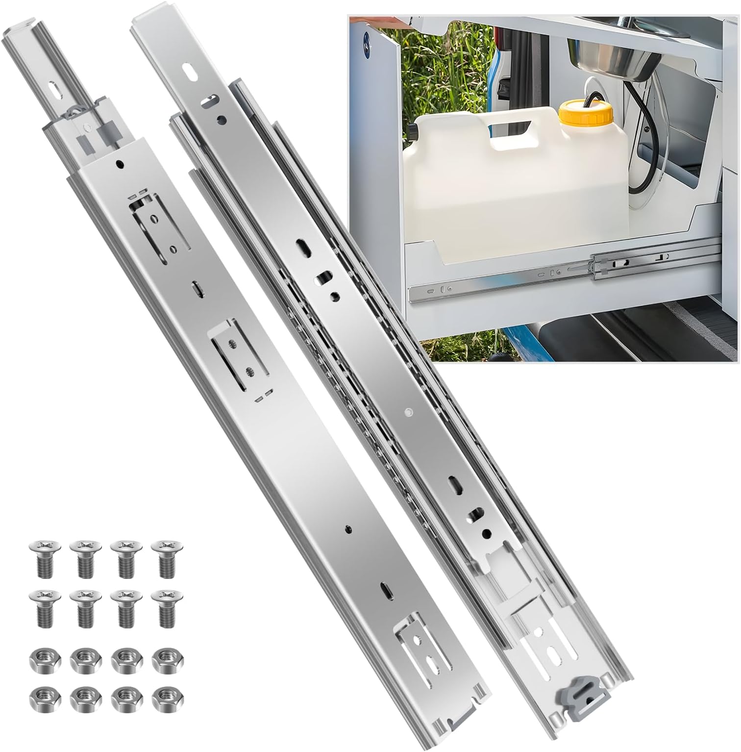 Soft close, self close drawer runners slides, full extension, H45 500mm ...
