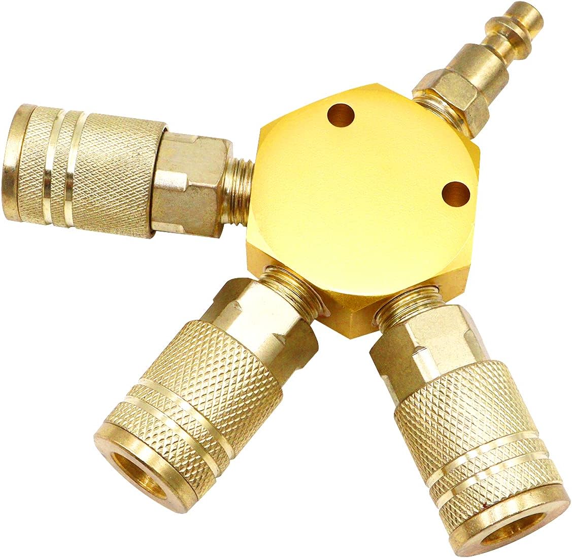 Primefit M1406-5 3-Way Hex Style Air Manifold with Industrial 6-Ball ...