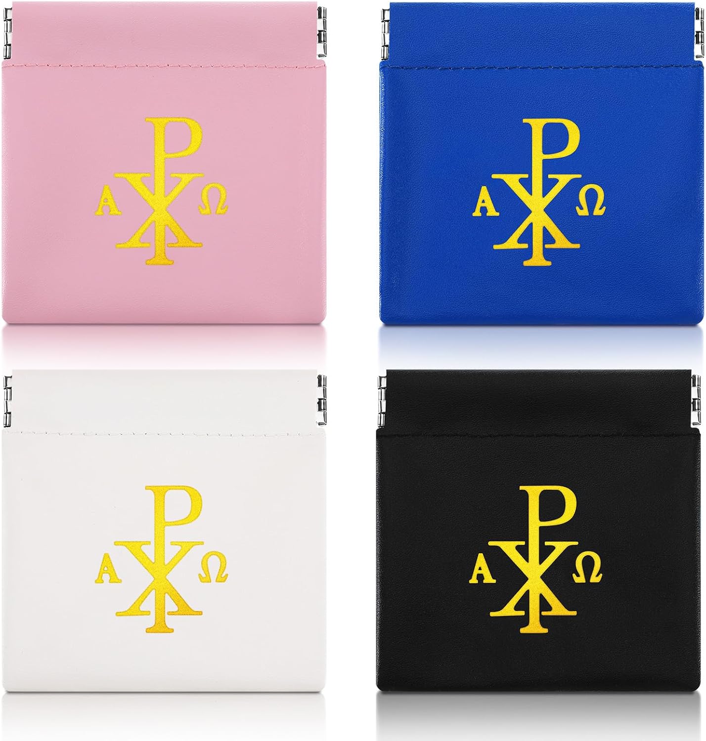 Amazon.com: Dansydaisy 4 Pcs Rosary Pouch Catholic with Gold Cross Rosary Case PU Leather ...