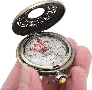 Amazon.com : BORDSTRACT Vintage Pocket Flip Compass, Portable Brass ...