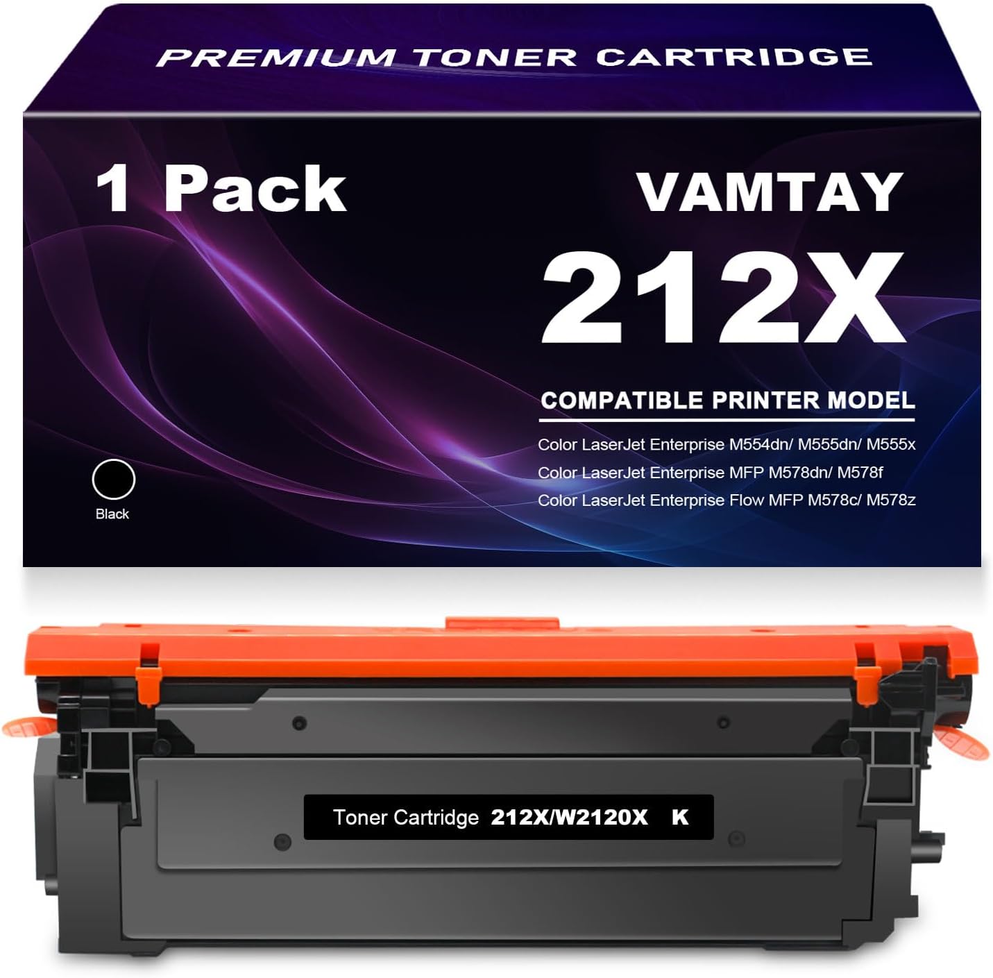 Amazon.com: 212X W2120X Black Toner Cartridge (with Chip ...