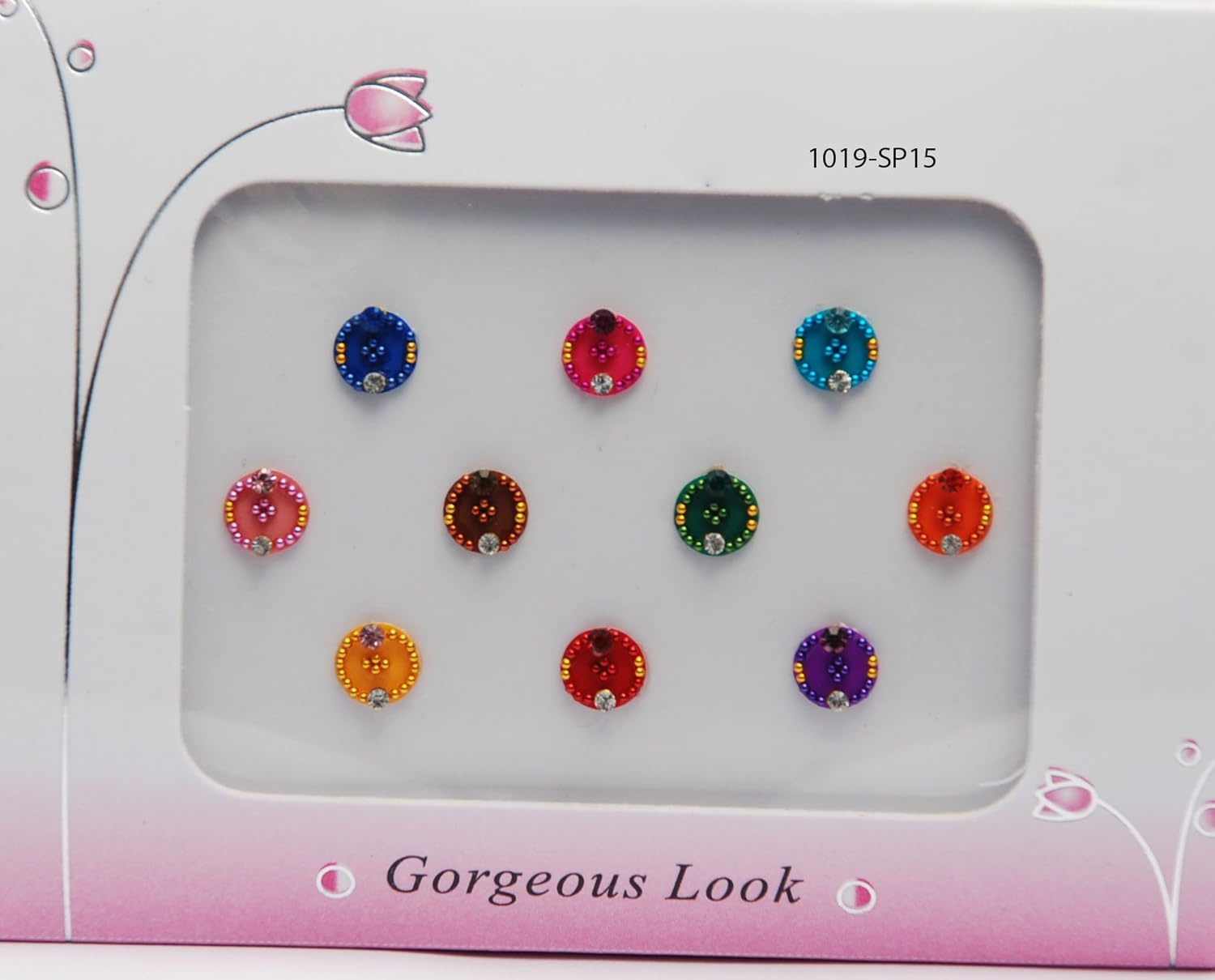 Amazon.com: Colorful Round Traditional Exclusive Bindis : Beauty ...
