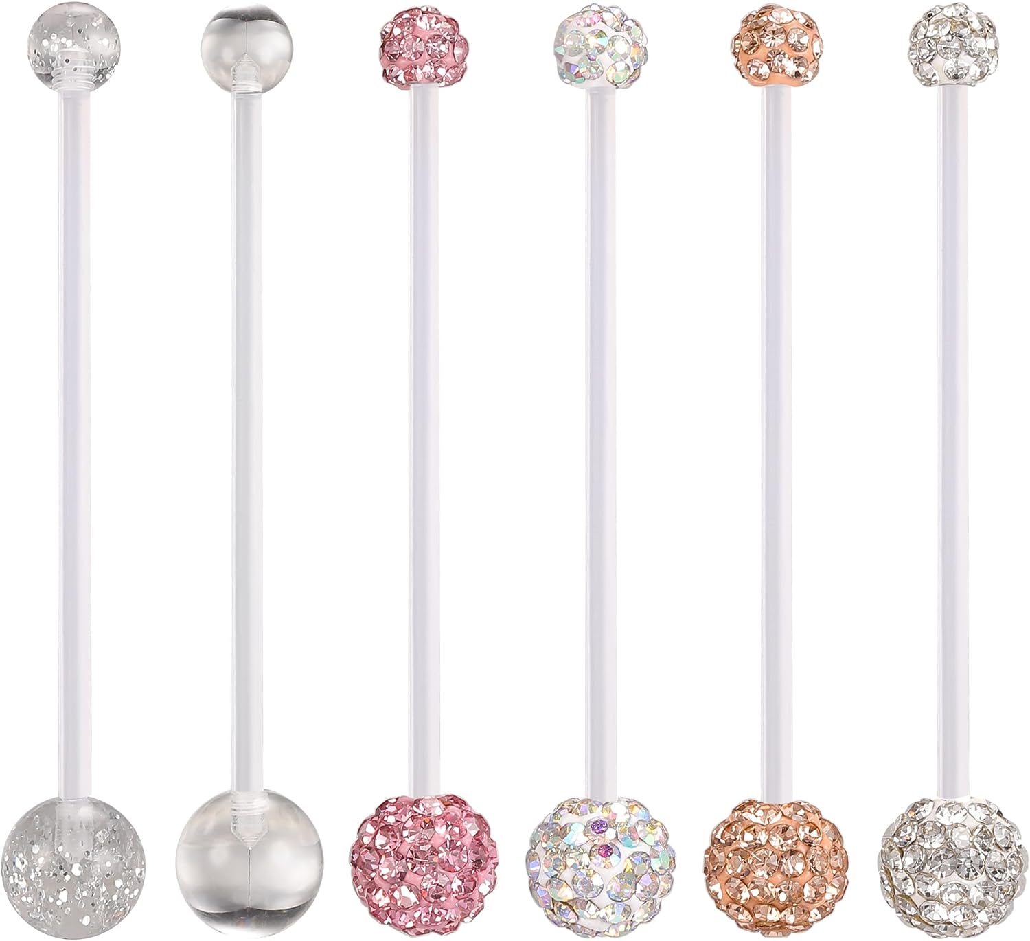 Amazon.com: AccGir Clear Piercing Jewelry Kit - 5~62Pcs Bioflex Plastic ...