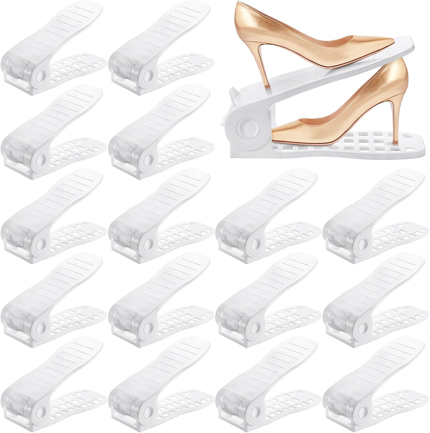 Amazon.com: Aonvmdis Shoe Slots Organizer Adjustable Shoe Stackers ...