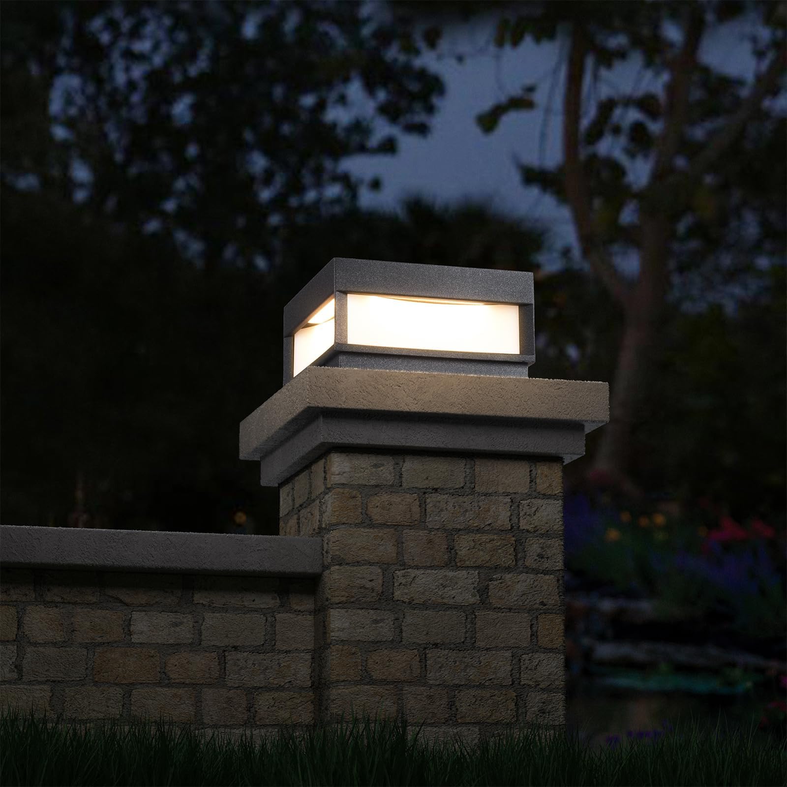 Amazon.com: SLAWA Outdoor Post Caps Light With Pier Mount Base Column ...