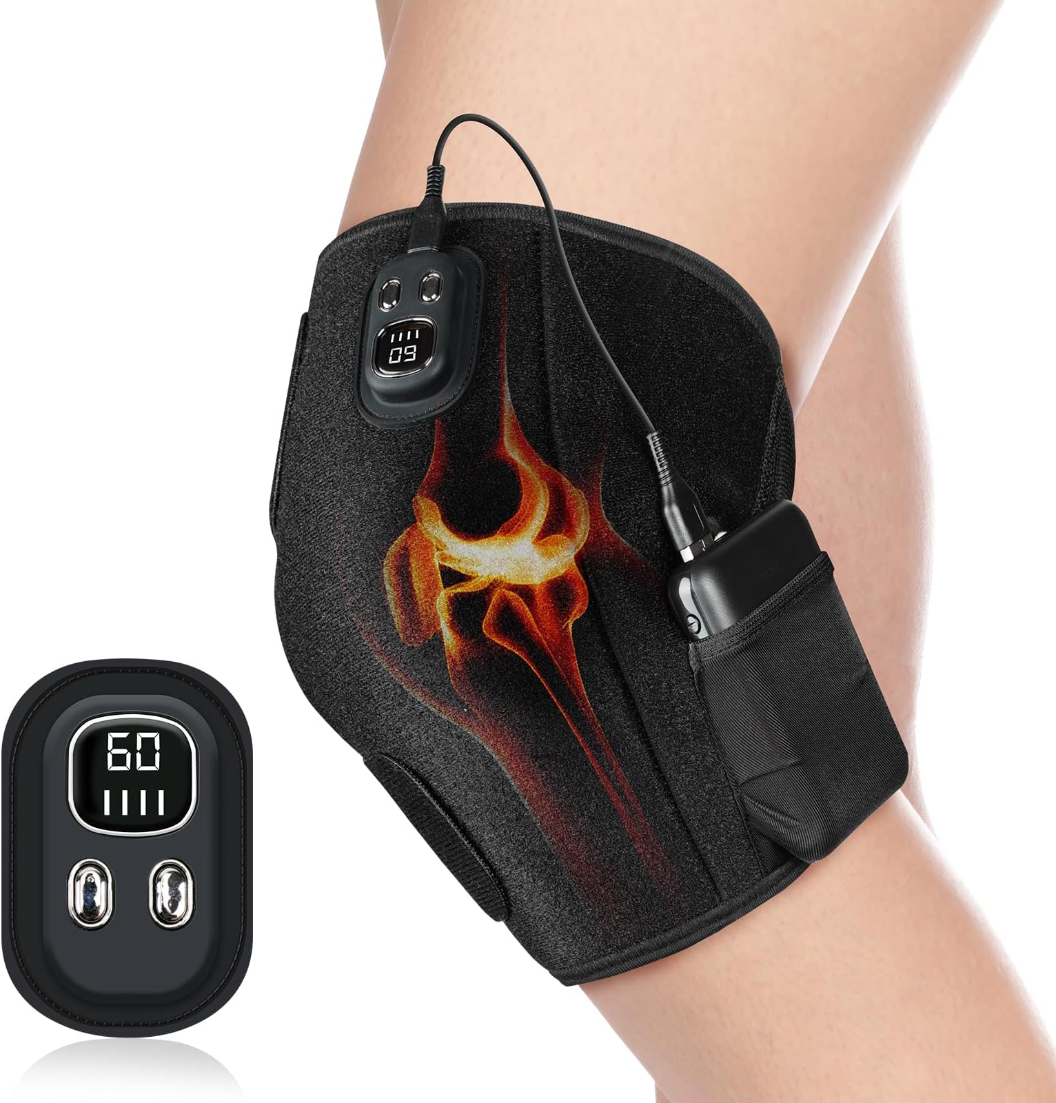 Amazon.com: Knee Massager with Heat & Vibration, Heated Knee Brace for ...